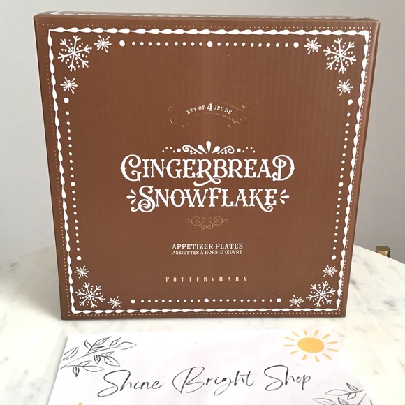Pottery Barn | Dining | Pottery Barn Gingerbread Snowflake Plates Set ...